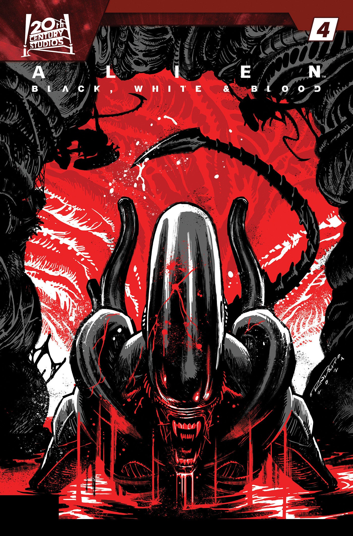 ALIEN BLACK AND WHITE BLOOD #4 KHARY RANDOLPH VAR – Comicbookeroo